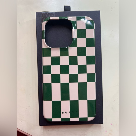 Burga | Cell Phones & Accessories | Burga Green Checkered Iphone 3 Pro Case | Poshmark